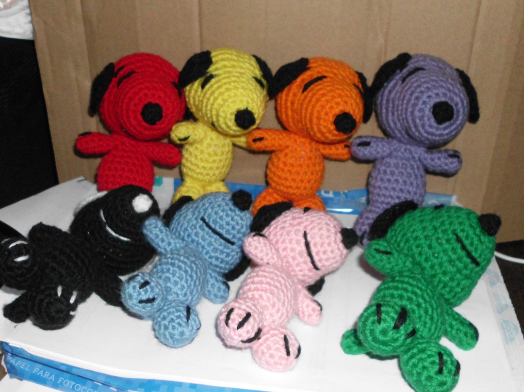 Handmade Crocheted Amigurumi Peanuts Colors of the Rainbow Snoopy 4 1/2 ...
