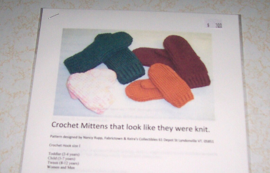 Crochet Mittens That Look Like They Were Knit. Mitten PATTERN - Etsy