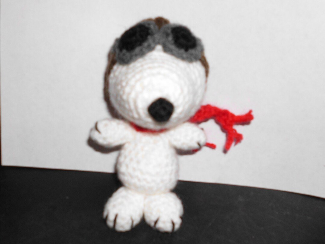 Handmade Crocheted Amigurumi Peanuts Flying Ace Snoopy 4 1/2" Tall by ...