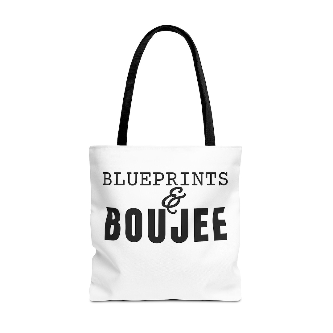 Blueprints & Boujee Tote Bag, Stylish Canvas Bag for Everyday Use, Gift ...