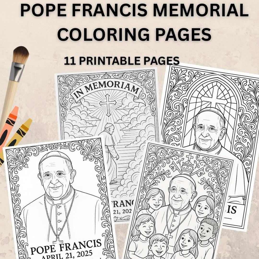 Pope Francis Memorial Coloring Book – Catholic Printable – Digital ...