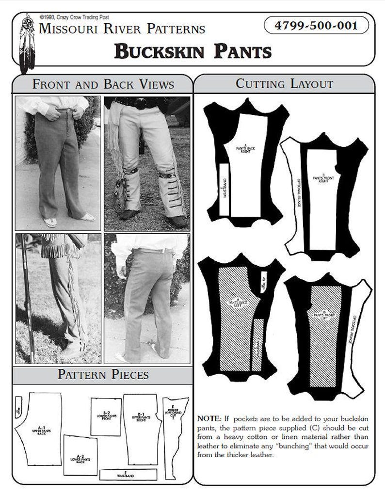Buckskin Pants Pattern - Etsy
