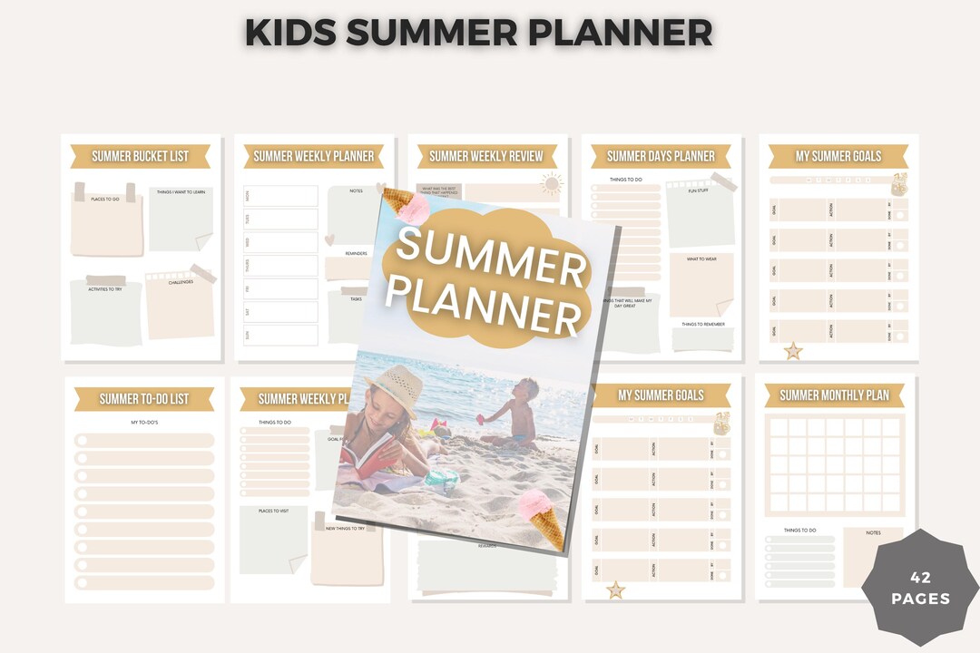 Kids Summer Planner Printable – Activity & Goal Journal for Children ...