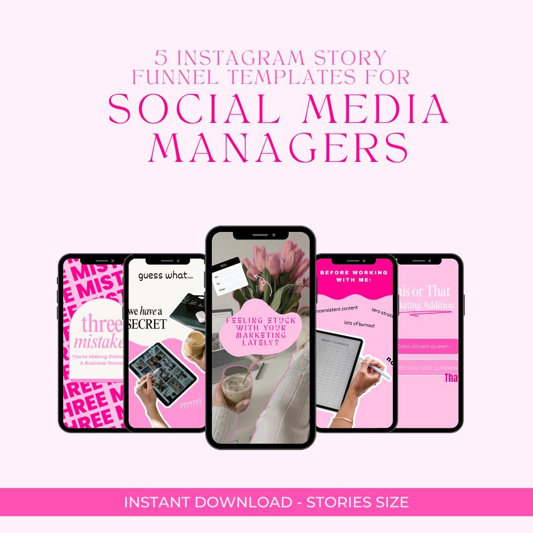 5 Instagram Story Funnel Templates for Social Media Managers Canva ...