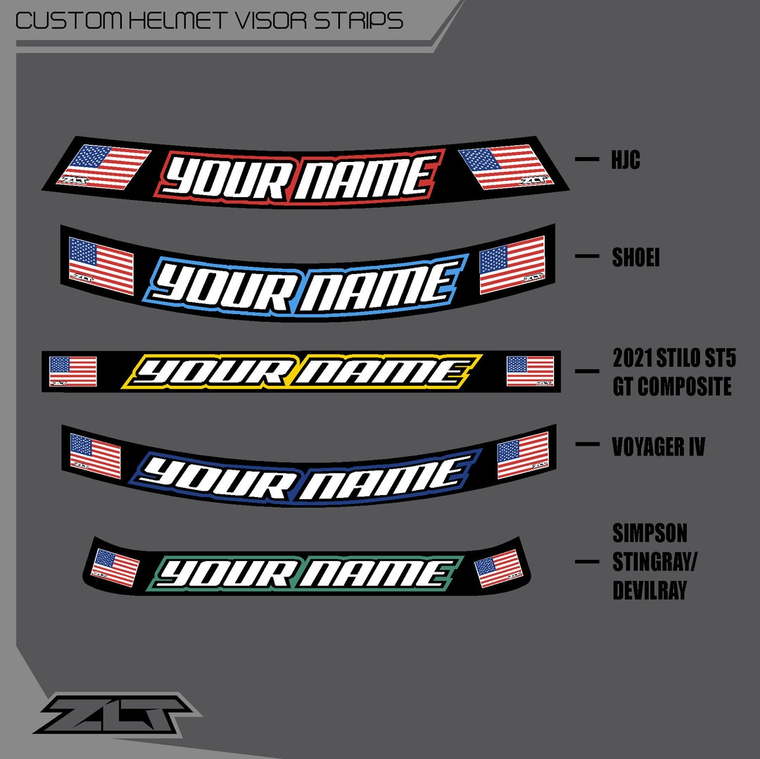 Custom Helmet Visor Strips - Etsy