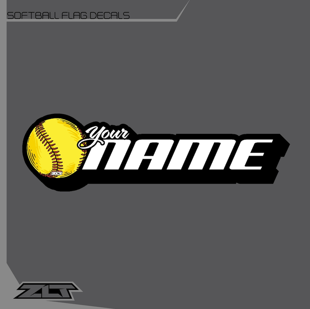 Softball Name Vinyl Decal: Personalized - Etsy
