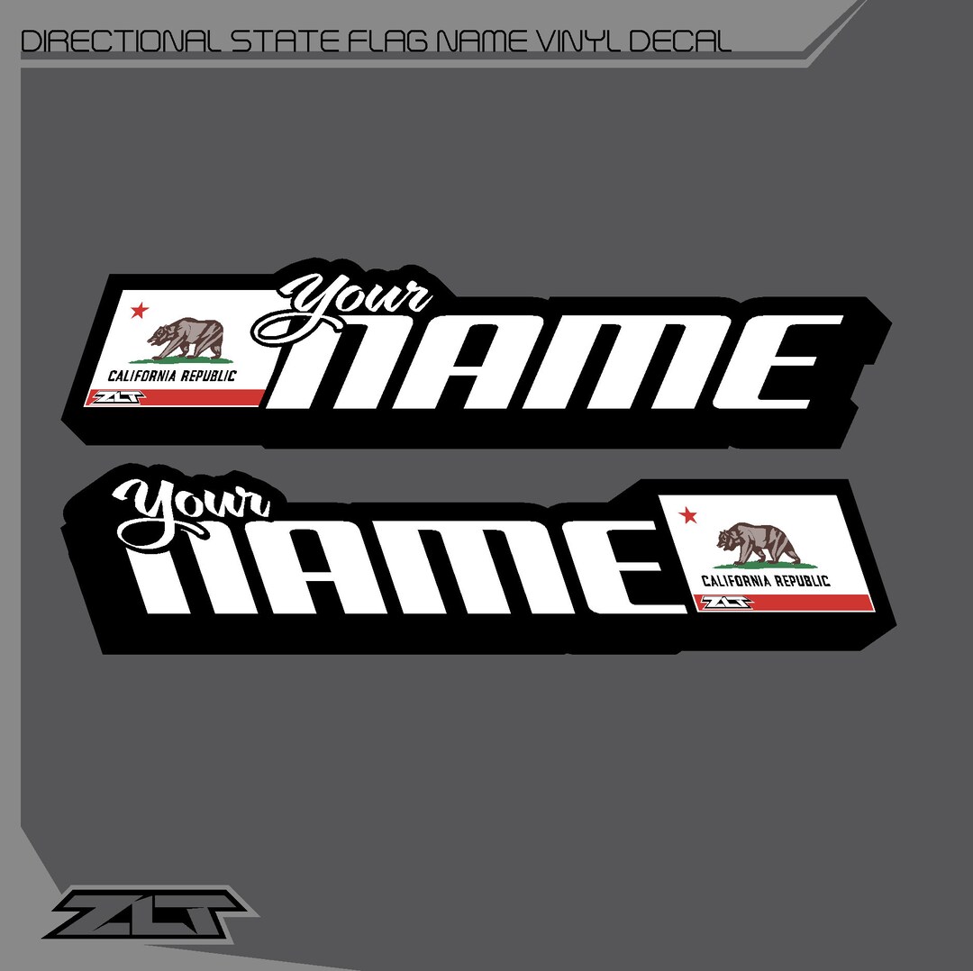 Directional State Flag Name Vinyl Decal: Personalized - Etsy