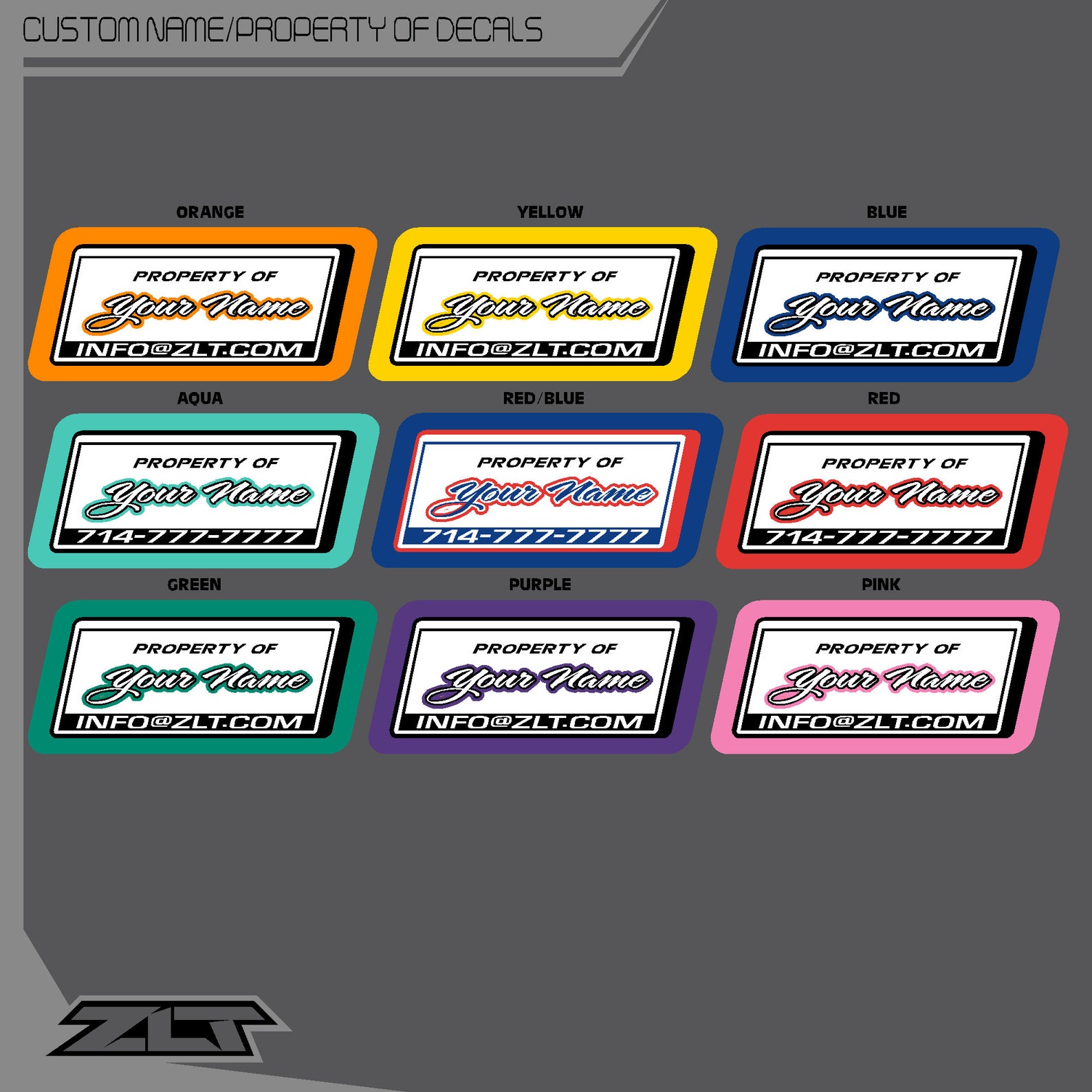 Personalized Heavy-duty Property Of.. Vinyl Name Decals. Set of 16 - Etsy