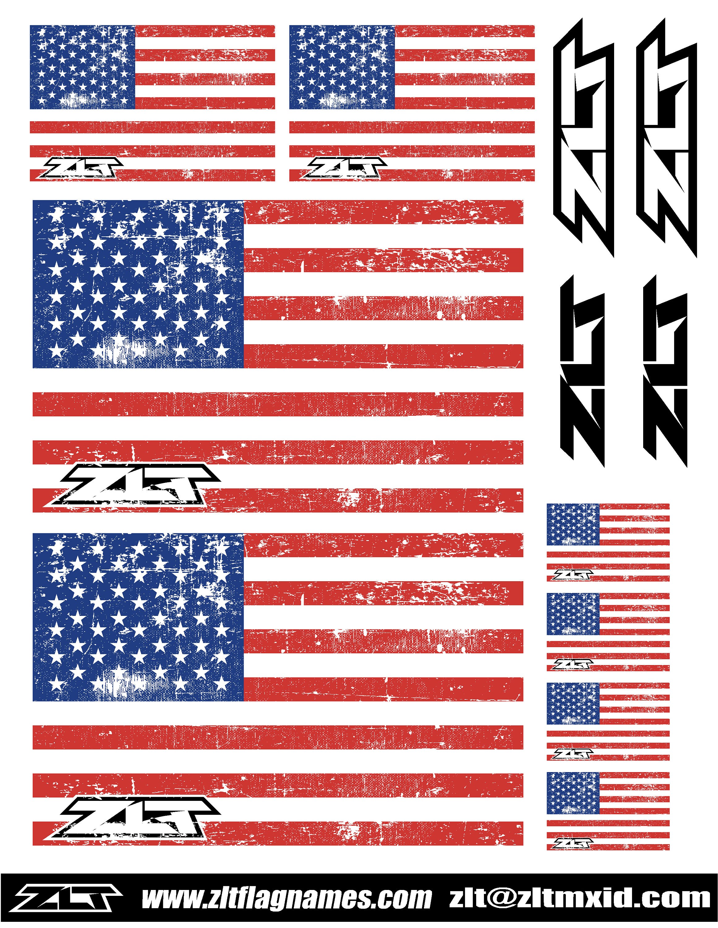 USA Flag Distressed Vinyl Decal Sheet of 8 Patriotic Stickers or 1 ...