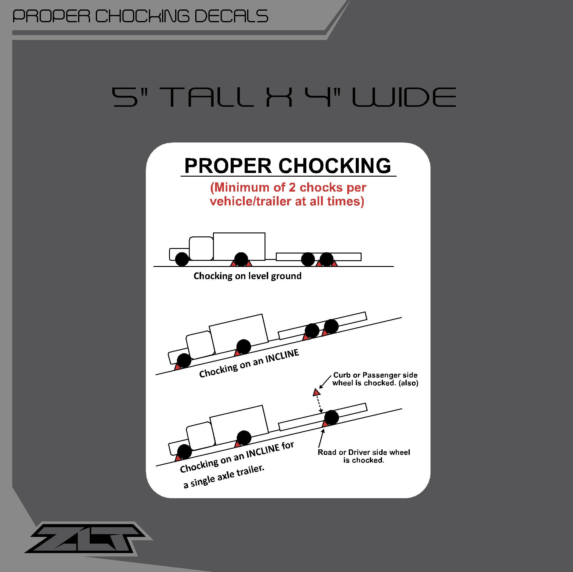 Vehicle/trailer Proper Chocking - Tire Blocking Decal 5"x4" - Set of 4 ...