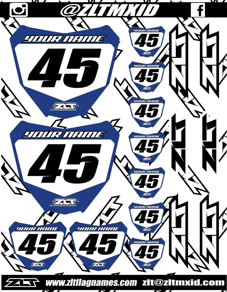 Mini Number Plate Decals - Personalized Sheet of 11 Decals - Etsy