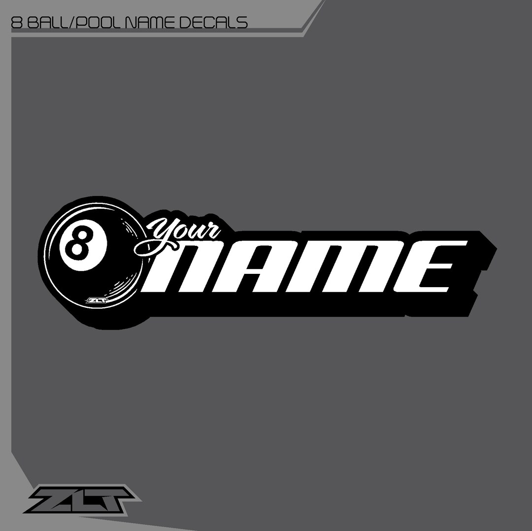 8 Ball / Pool Name Vinyl Decal: Personalized - Etsy