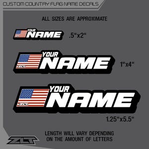 Custom Country Flag Name Decal | Personalized Vinyl Stickers - Etsy