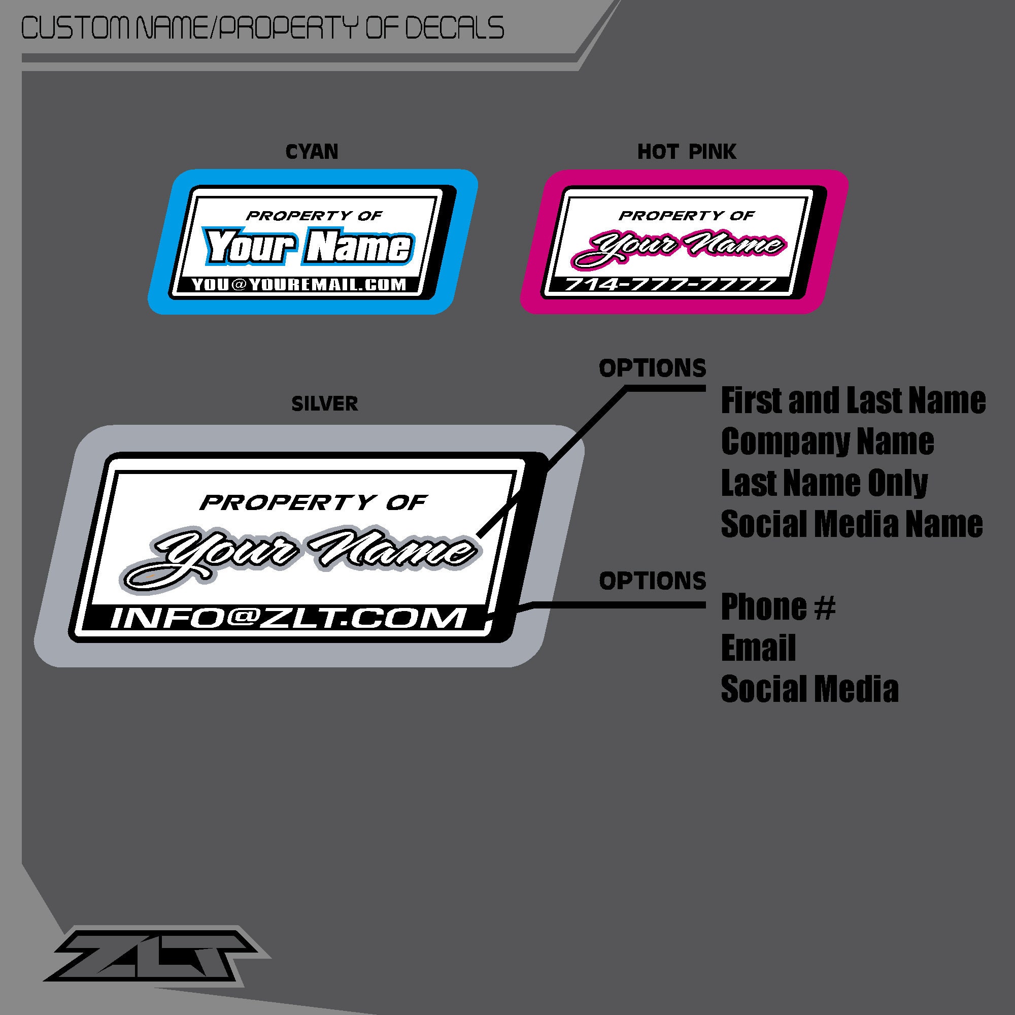 Personalized Heavy-duty Property Of.. Vinyl Name Decals. Set of 16 - Etsy