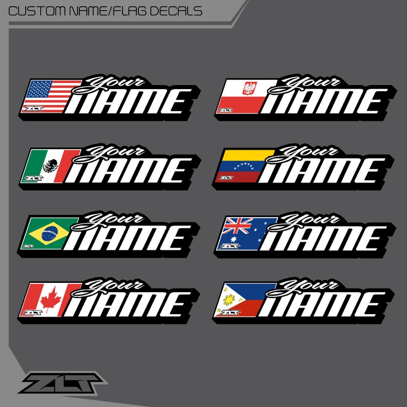 Country Flag Name Vinyl Decal: Personalized | Original Design - Etsy