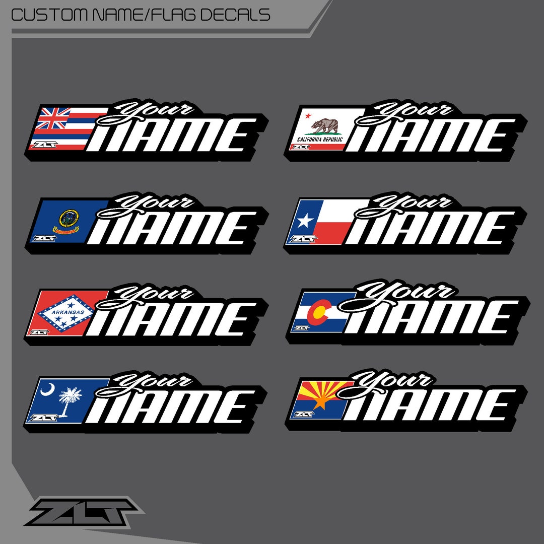 State Flag Name Vinyl Decal: Personalized Name Sticker | Original ...