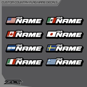 Custom Country Flag Name Decal | Personalized Bike Sticker | Water ...