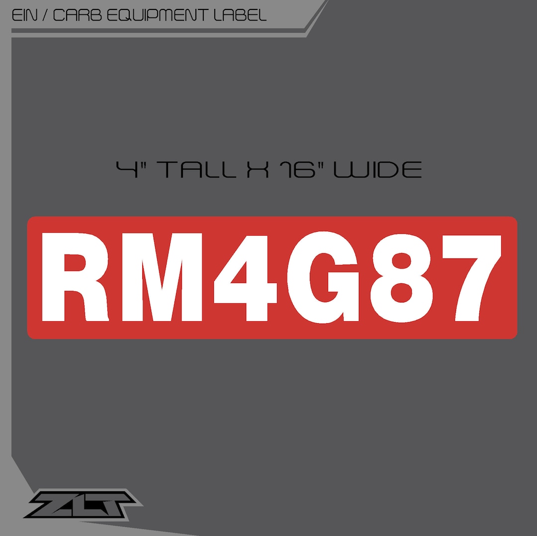 EIN # Decals - Equipment Identification Numbers - Carb Large Spark Ign ...