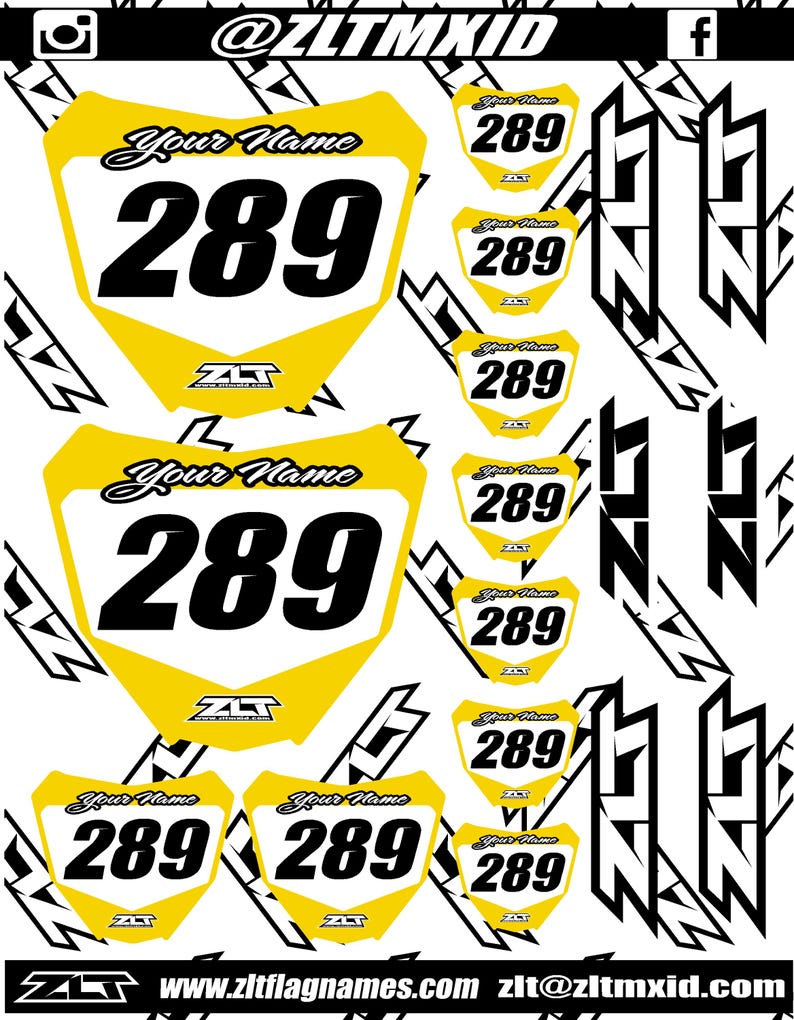 Mini Number Plate Decals - Personalized Sheet of 11 Decals - Etsy