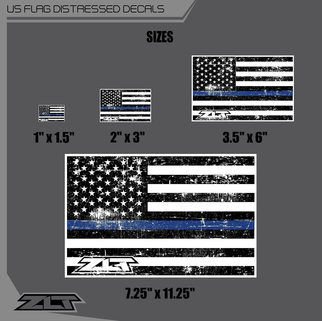 Distressed USA Flag Thin Blue Line Vinyl Decal, Patriotic Stickers - Etsy