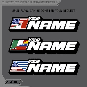 Custom Country Flag Name Decal | Personalized Vinyl Stickers - Etsy