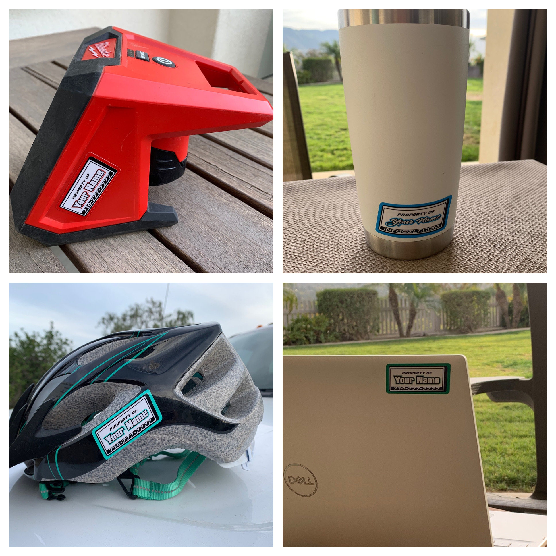 Personalized Heavy-duty Property Of.. Vinyl Name Decals. Set of 16 - Etsy