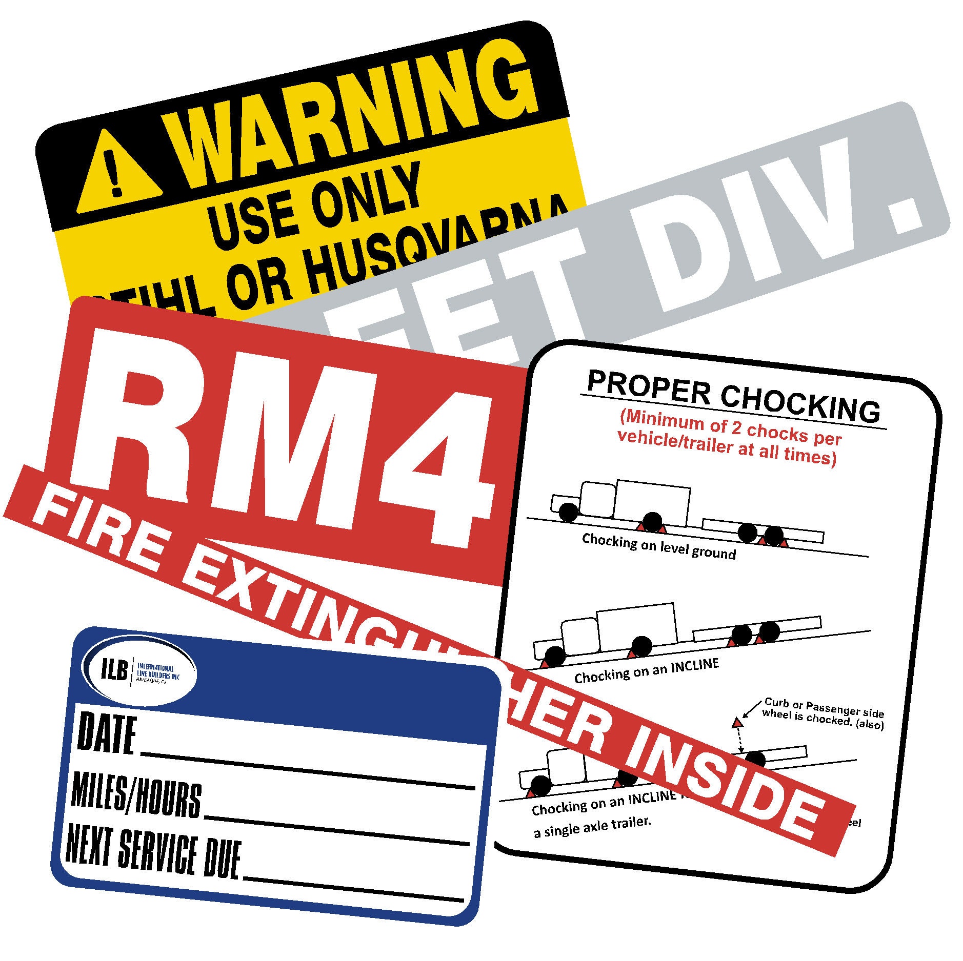Equipment Service Labels - Miles/hours - Next Service Due Decal - Set ...