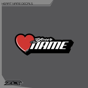Heart Name Vinyl Decal: Personalized - Etsy