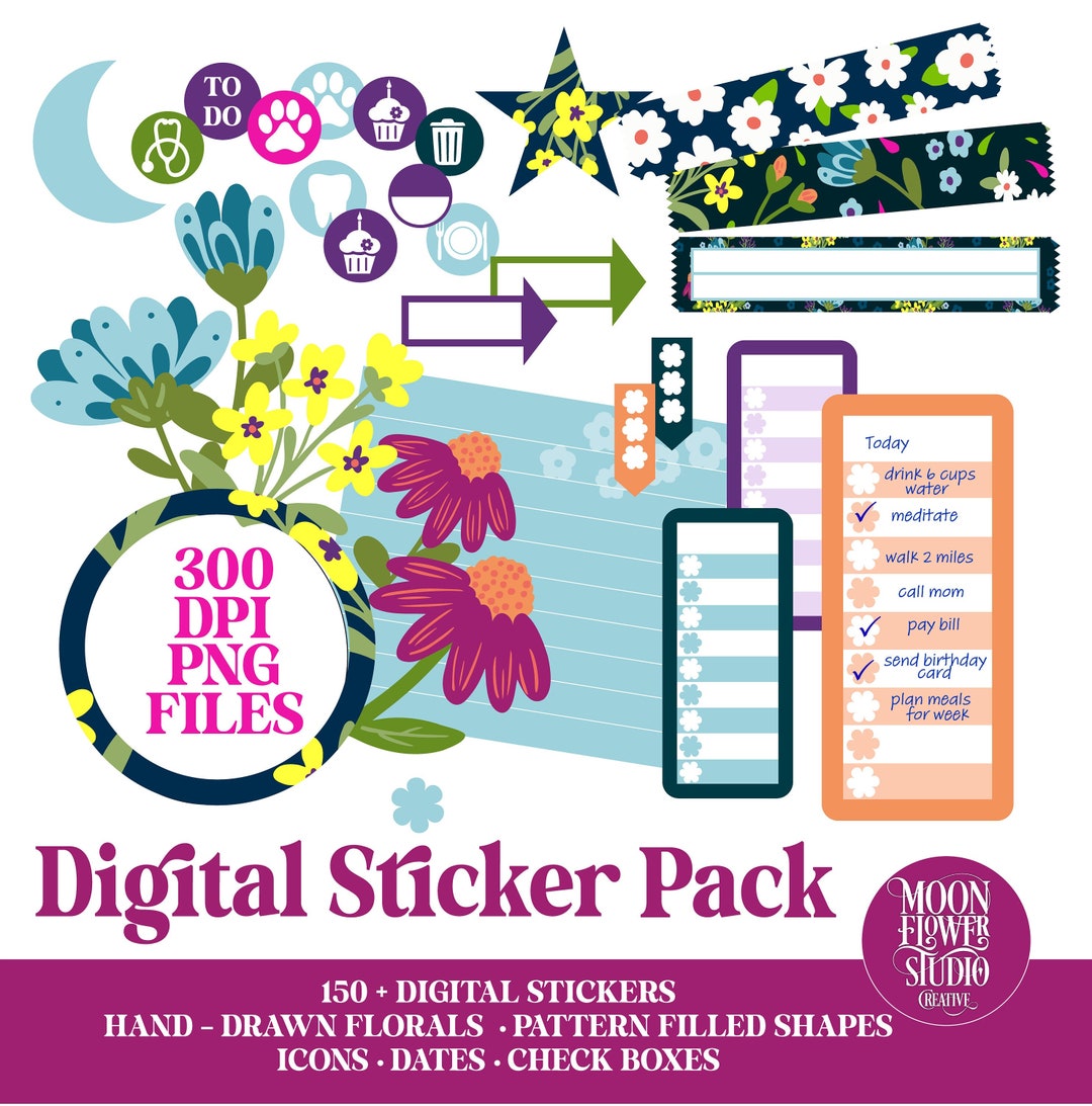 Digital Stickers, PNG FILES Digital Download - Etsy