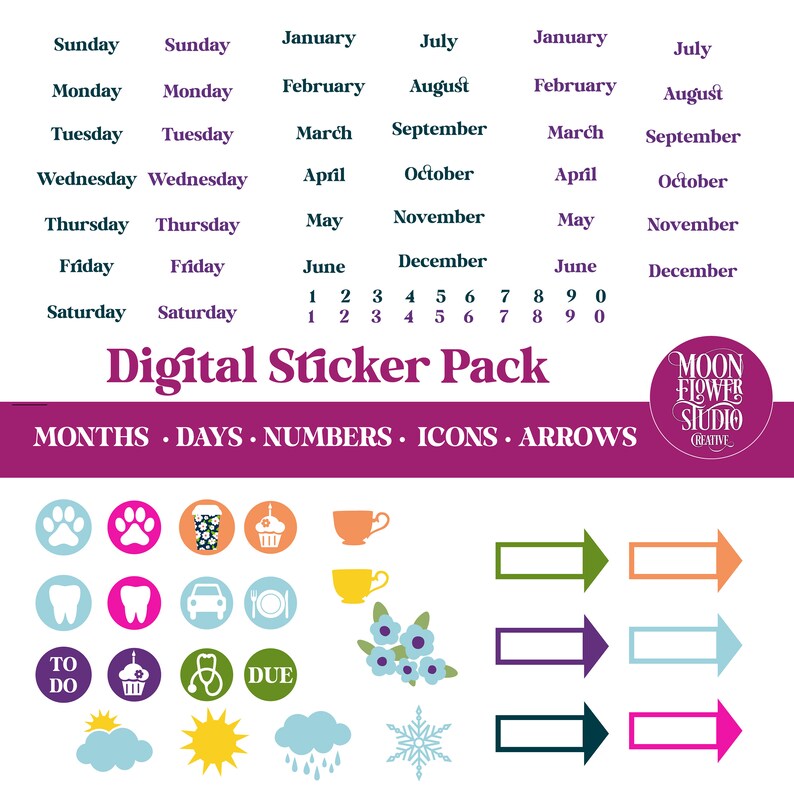 Digital Stickers, PNG FILES Digital Download - Etsy
