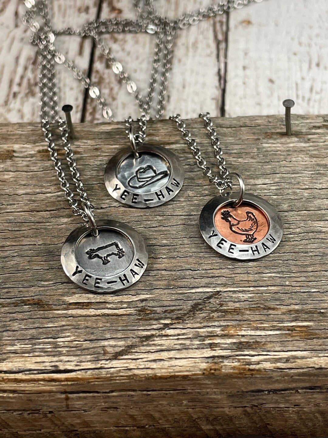 Yee-haw Necklace, Yee-haw Jewelry, Chicken Necklace, Farm Life, Animals ...