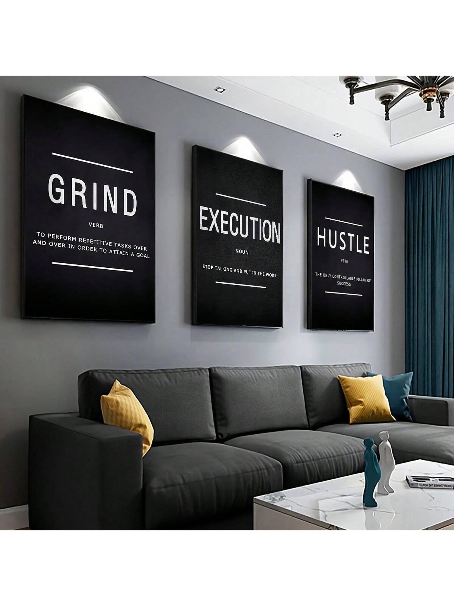 3pcs Unframed Black & White Quote Posters – Waterproof, Motivational ...