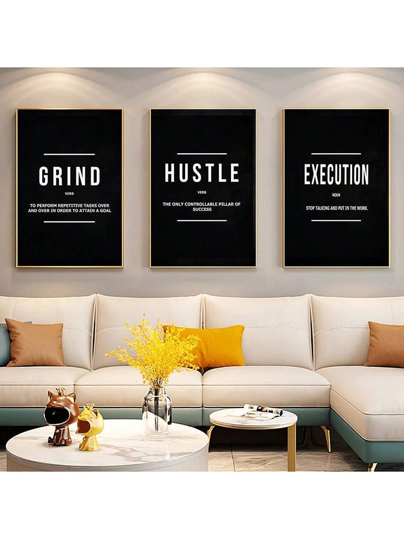 3pcs Unframed Black & White Quote Posters – Waterproof, Motivational ...