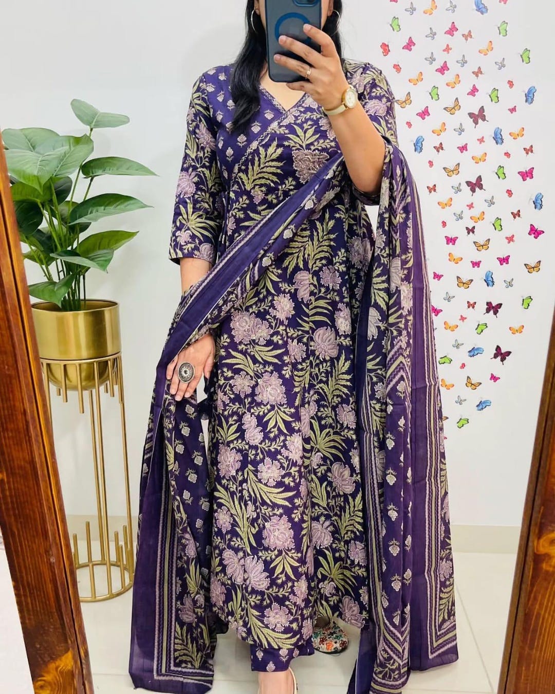 Hand Block Print Kurta Set With Dupatta|stole |indian Salwar Kameez ...