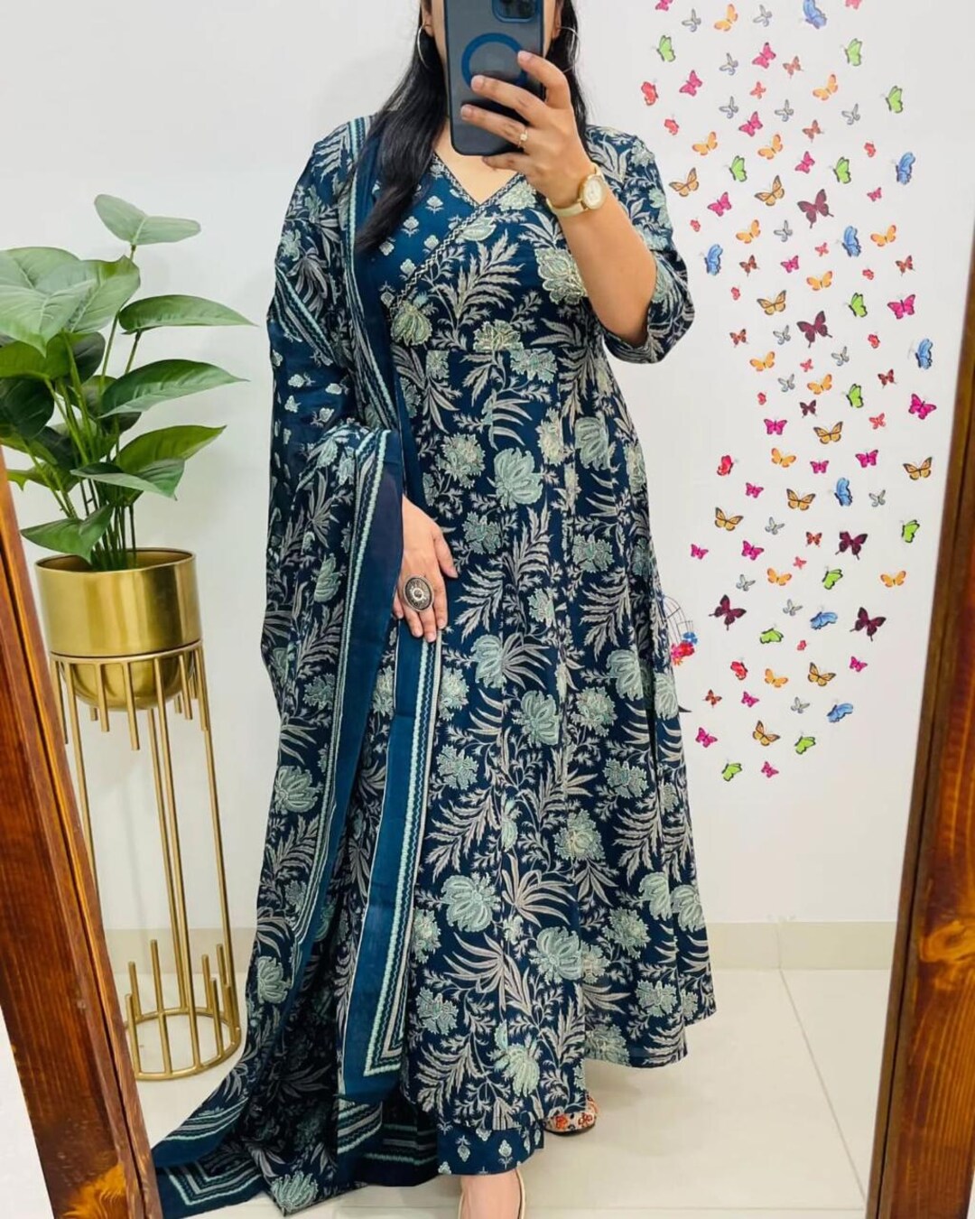 Hand Block Print Kurta Set With Dupatta|stole |indian Salwar Kameez ...