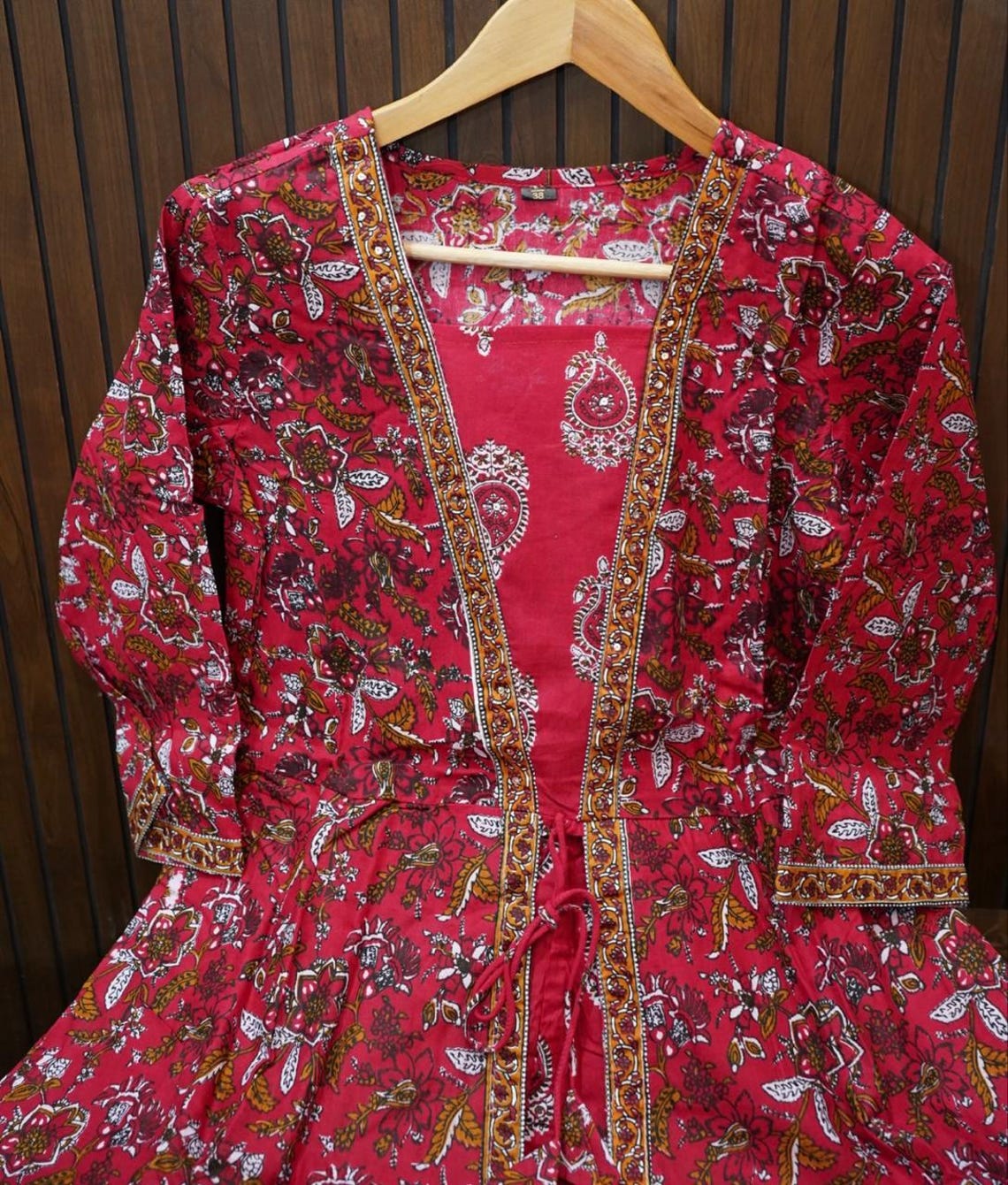 Hand Block Print Kurta Set With Pants-indian Salwar Kameez Womens Suit ...