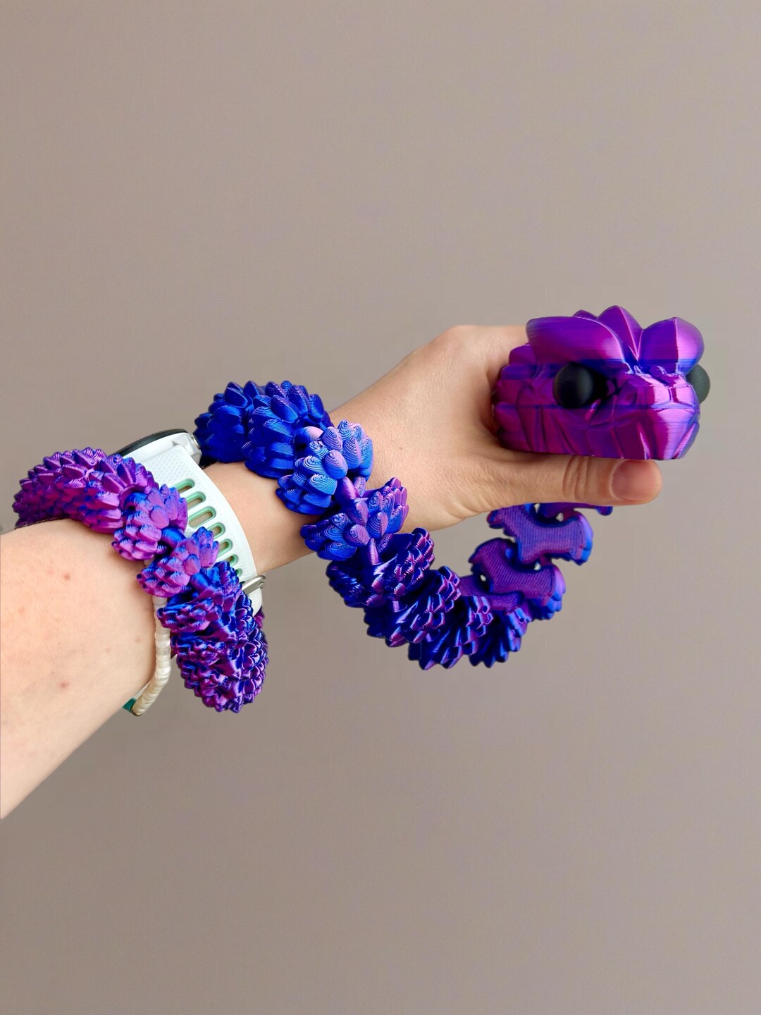 3D Printed Flexi Snake - 59cm Articulated Serpent, Poseable Dragon Toy ...