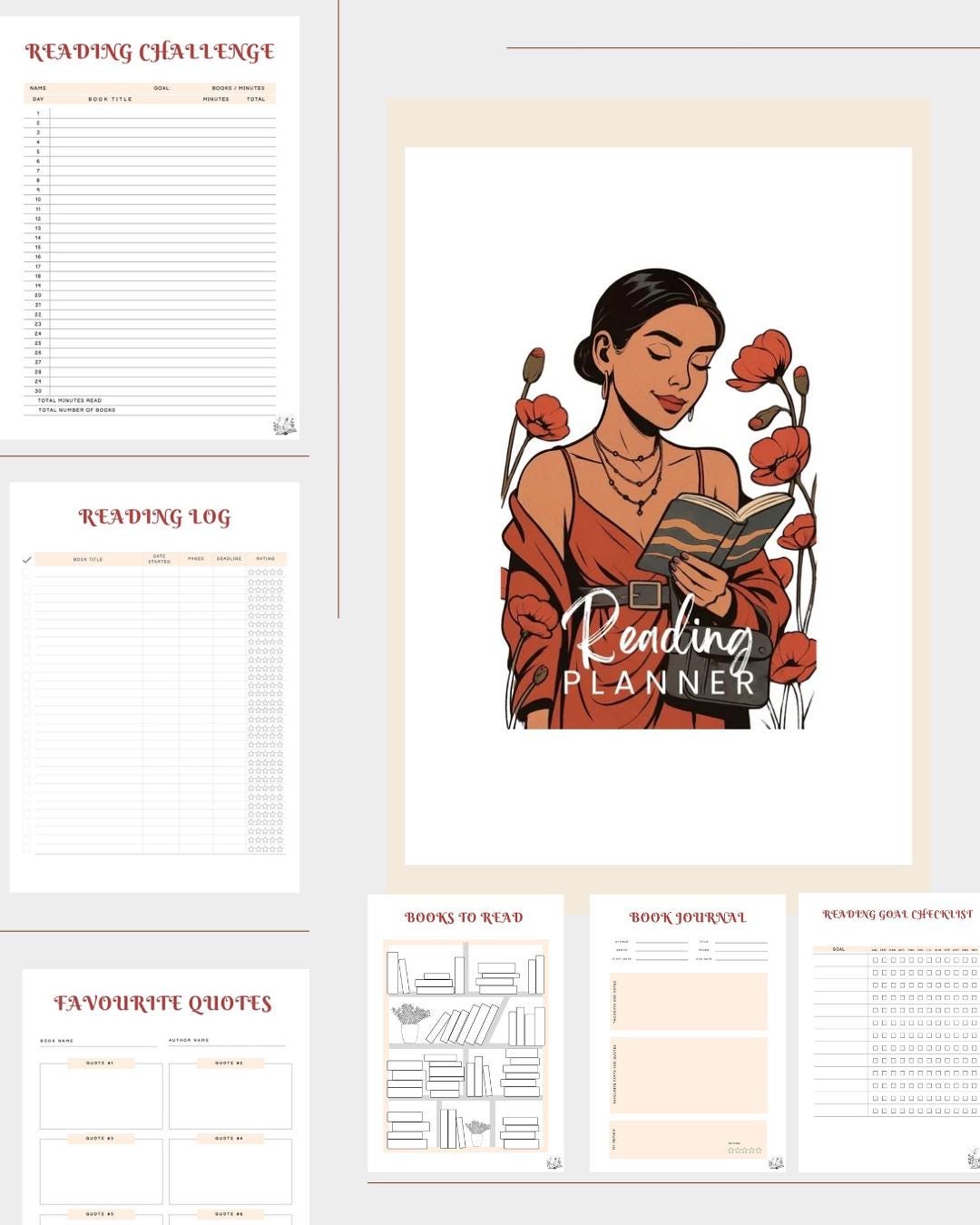 Reading Planner Template | Printable Book Tracker | Digital Reading ...