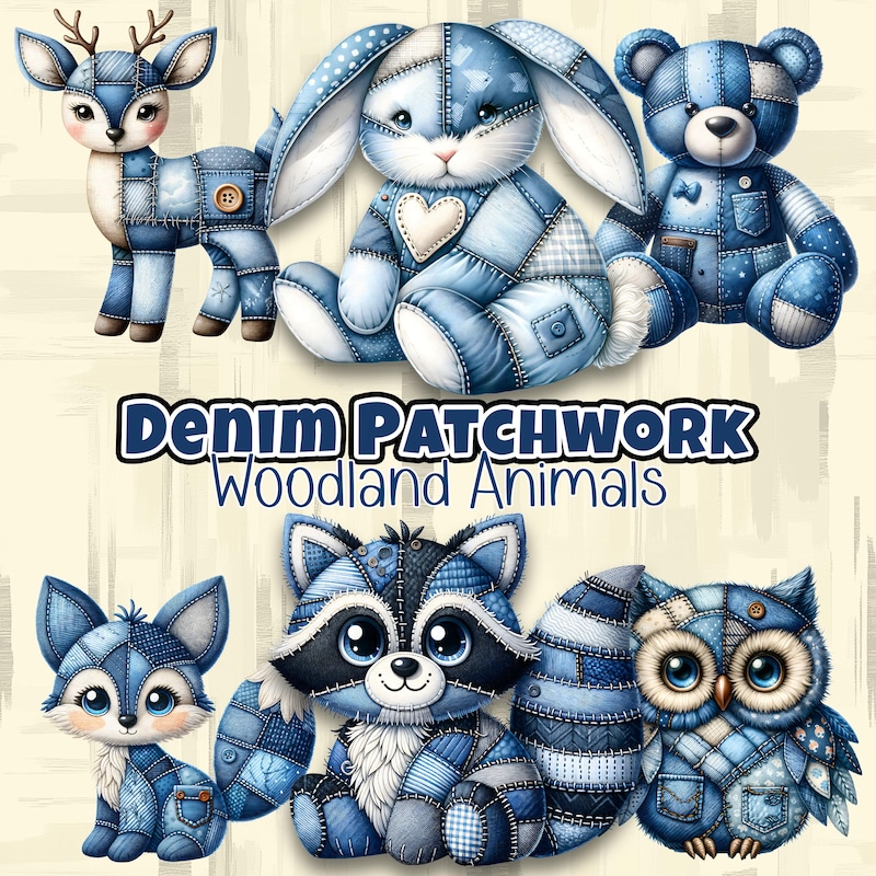 Denim Patchwork Set - Etsy