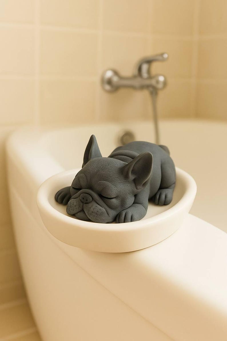 Handmade Sleeping French Bulldog Soap | Goat Milk, Dog Lover Gift - Etsy