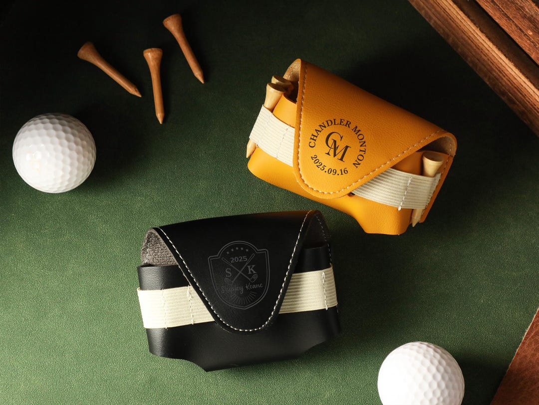 Custom Golf Ball Bag Set, Leather Golf Ball Pouch, Personalized Golf ...