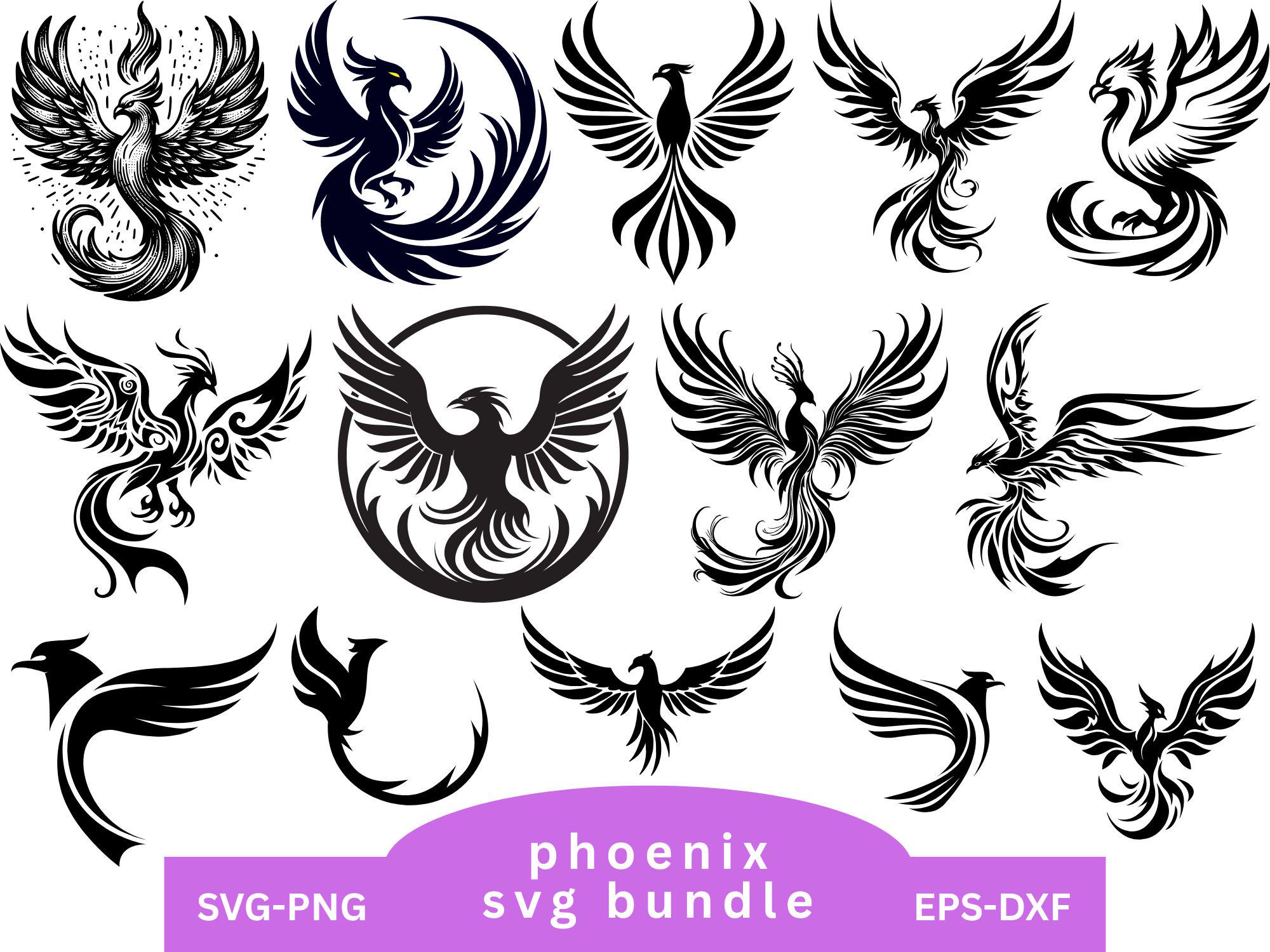 Phoenix SVG Bundle,phoenix PNG Bundle,phoenix Birds,phoenix Vector ...