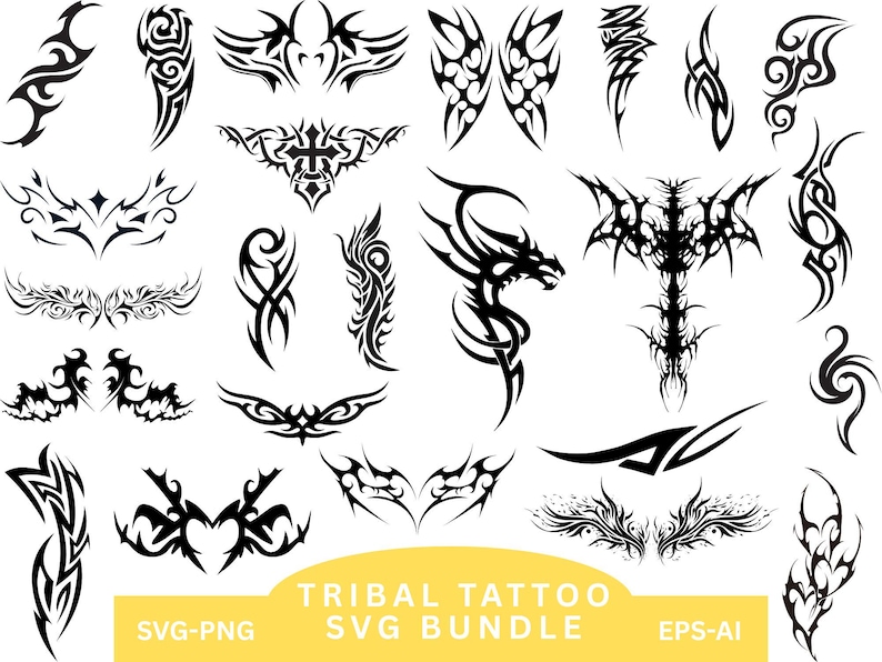 Tattoo Svg Bundle,tribal Tattoo Svg Bundle,png Instant Digital Download ...