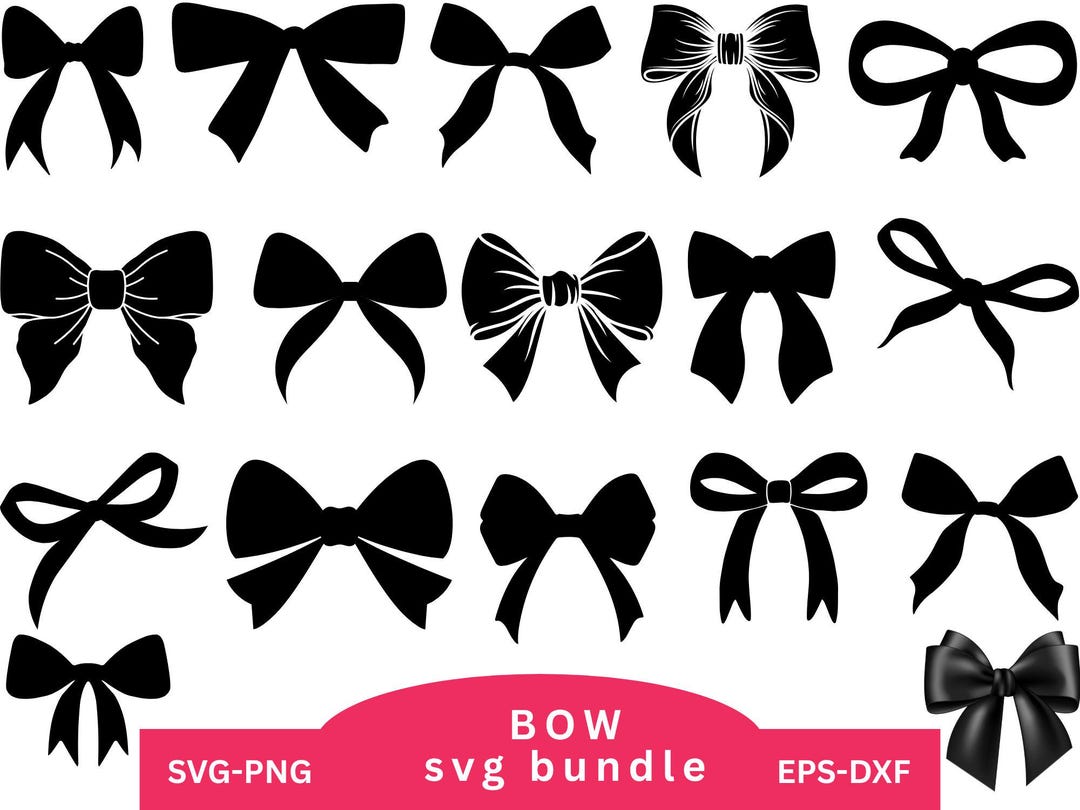 Black Bow SVG Bundle,bow Tie Svg,black Bow PNG Design,svg Files for ...