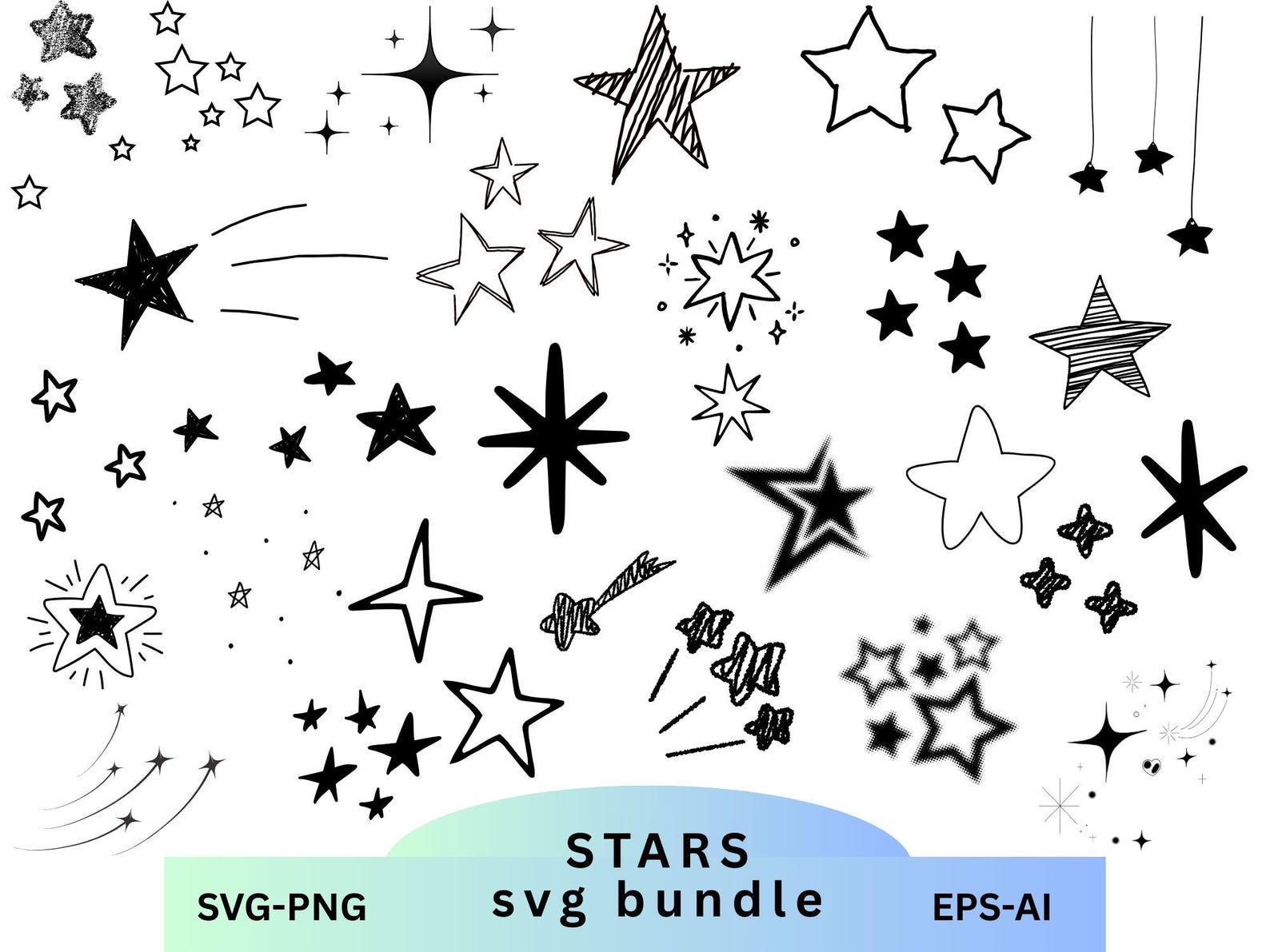 Stars SVG Bundle,sparkle Svg Cut Files for Cricut,twinkle Stars, Bright ...