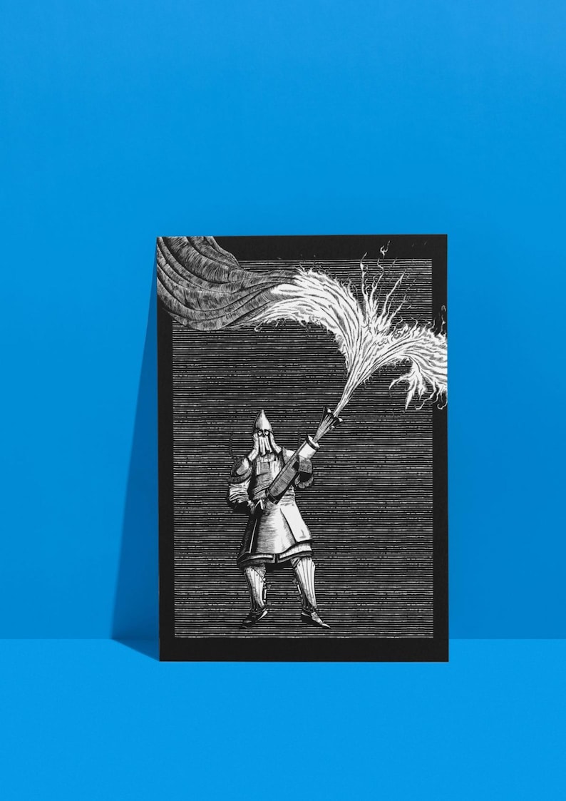 Byzantine Flamethrower Digital Poster, Greek Fire Trooper, Medieval ...