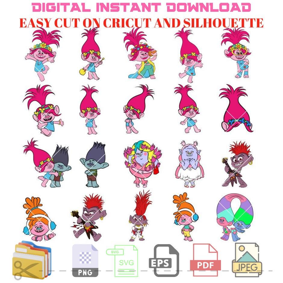 Layered Trolls Svg Bundle, Instant Download, Bundle for Cricut ...
