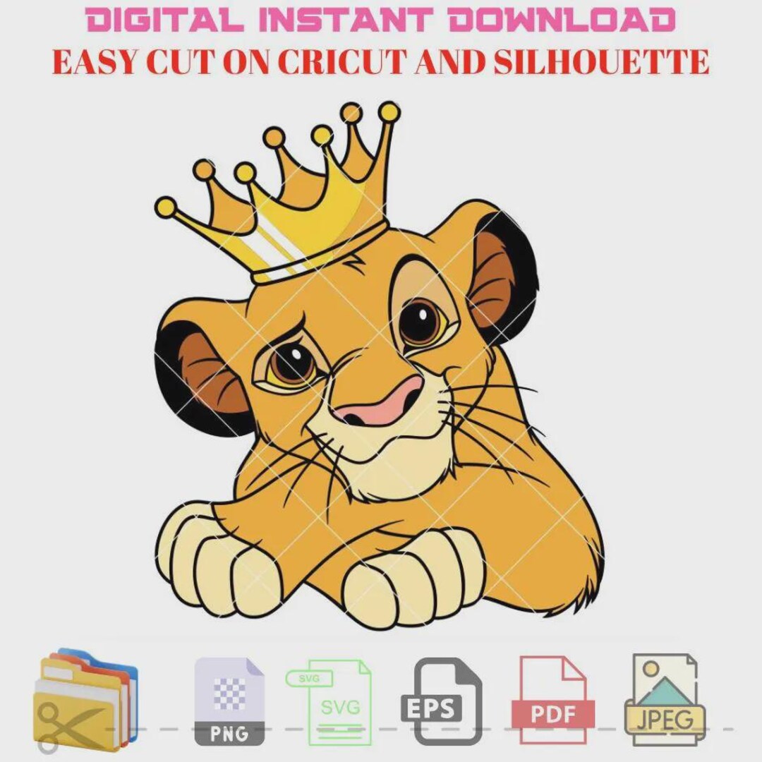 Simba Crown Svg, Lion King Svg, Hakuna Matata Svg, Kawaii Svg, Cricut ...