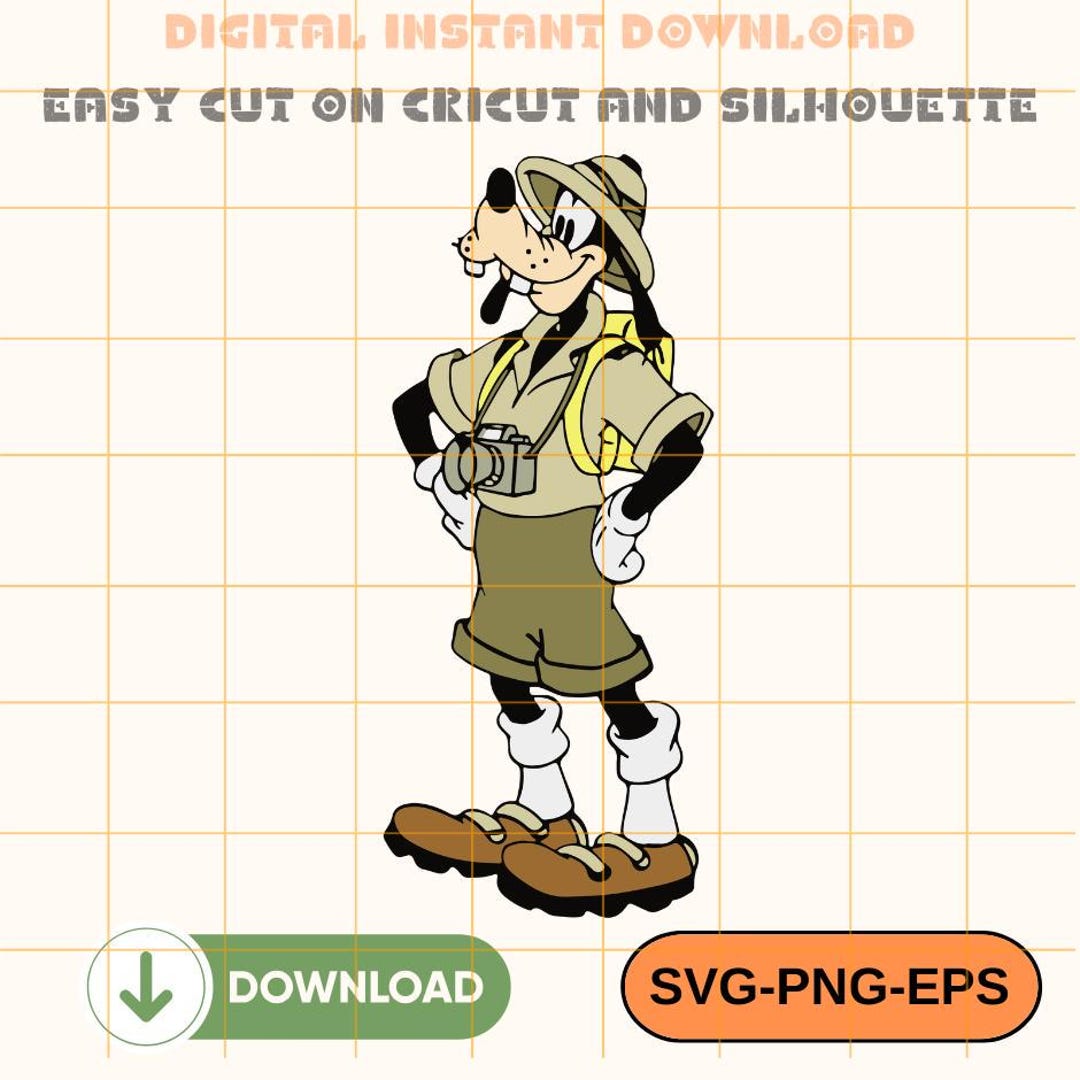 Safari Goofy Svg and Friends SVG Hunter Cosplay Cutting Files,cartoon ...