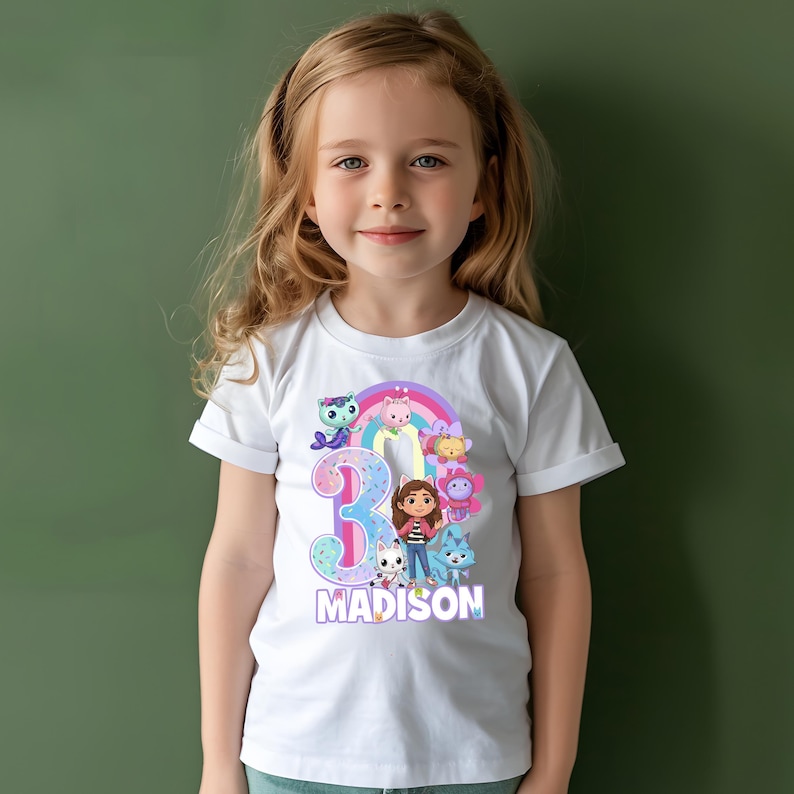 Personalized Dollhouse Birthday T-shirt: Gabbi Theme Party Tee, Gift ...